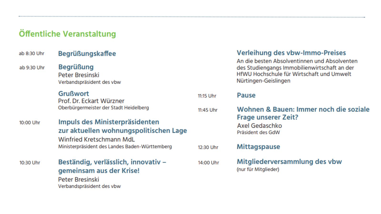 vbw-Verbandstag - vbw Online